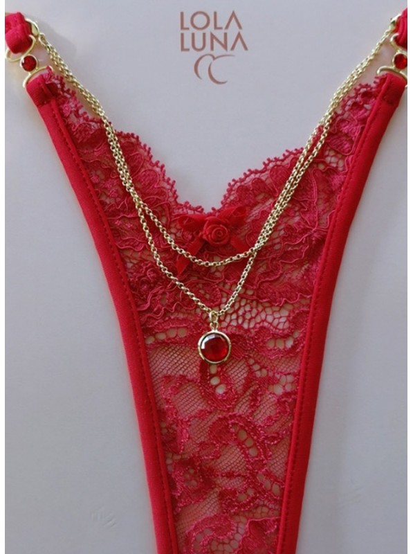 Lola Luna: perizoma Carmen in pizzo con bijoux applicati